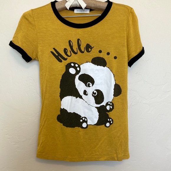 Occasion | Shirts & Tops | Occasion Panda Hellogoodbye Gold Tshirt Size ...